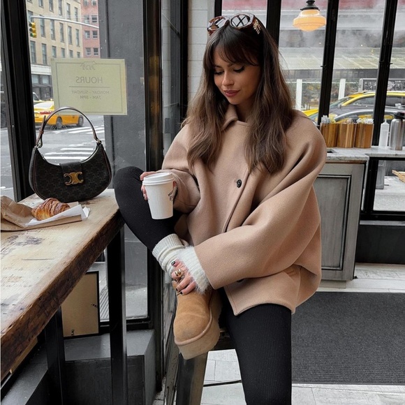 Zara | Jackets & Coats | Zara Crop Oversized Coat | Poshmark